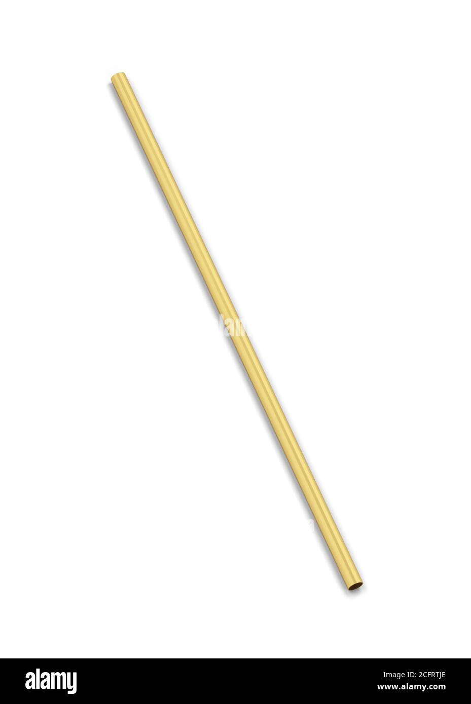 Metallic straw to use instead of plastic one. 3d illustration isolated ...