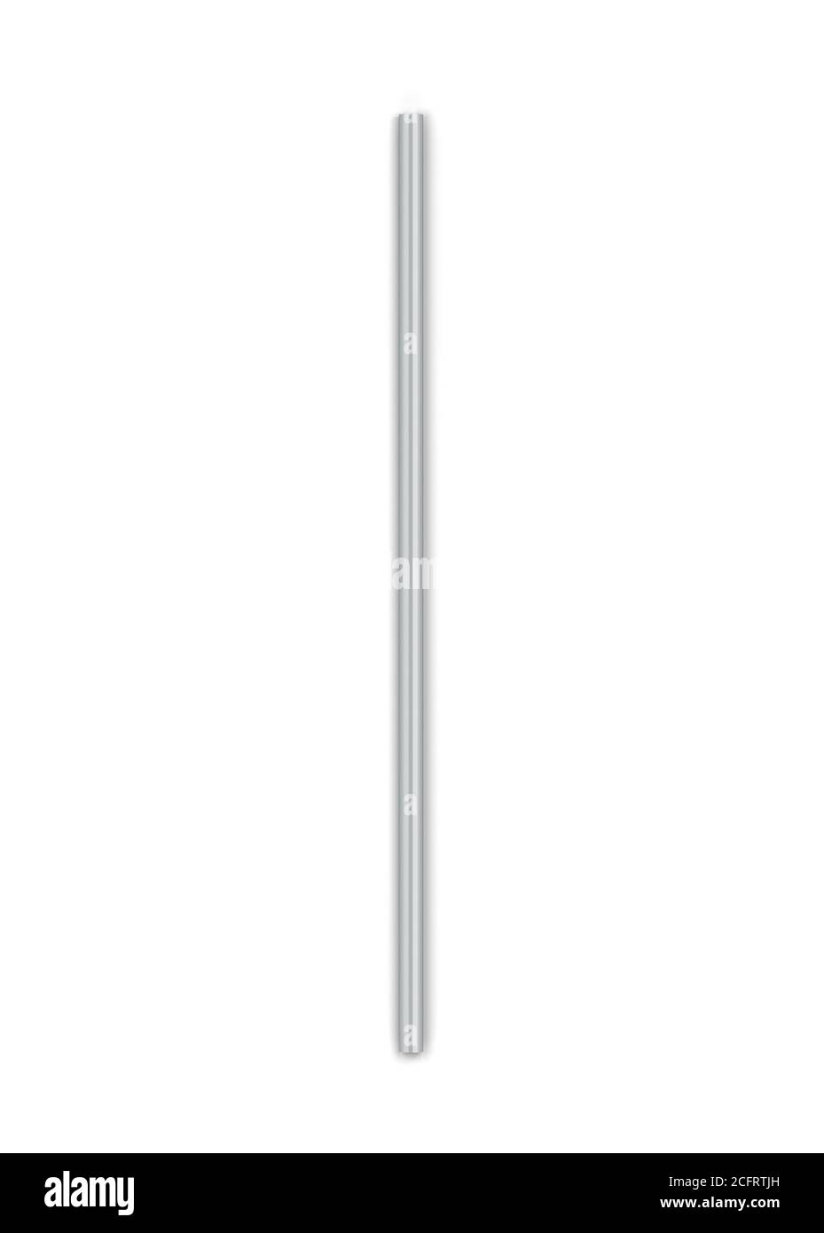 Metallic straw to use instead of plastic one. 3d illustration isolated ...