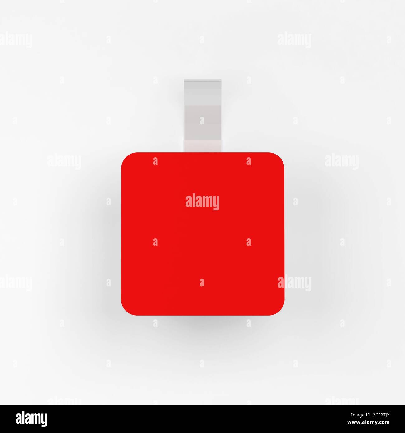 Blank wobbler tag mockup. 3d illustration on gray background Stock ...