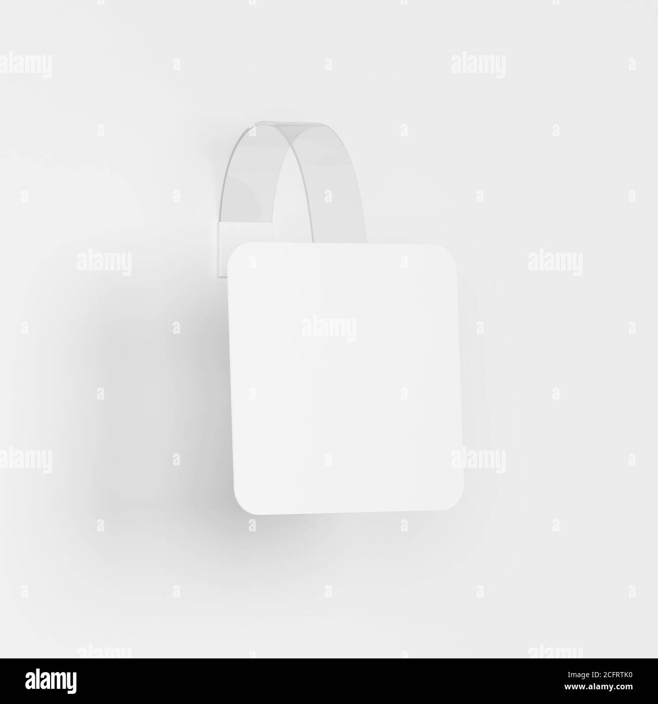 Blank wobbler tag mockup. 3d illustration on gray background Stock ...