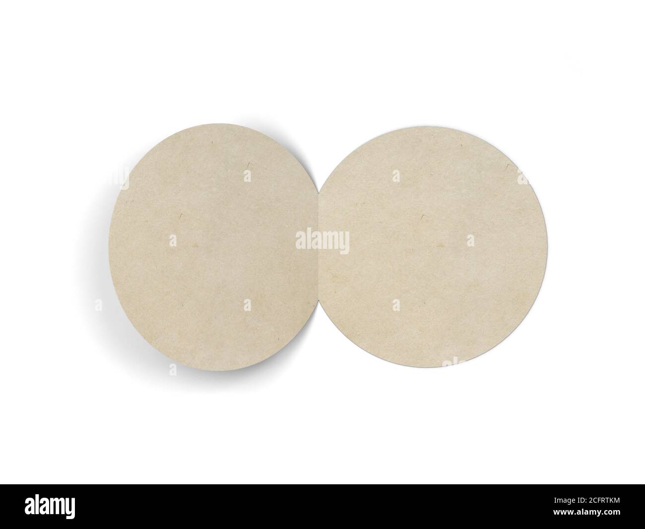 Blank bi-fold round brochure. 3d illustration isolated on white ...