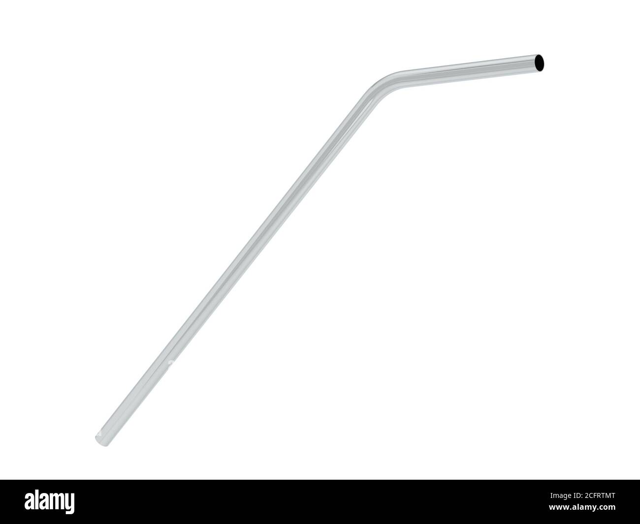 Metallic straw to use instead of plastic one. 3d illustration isolated ...