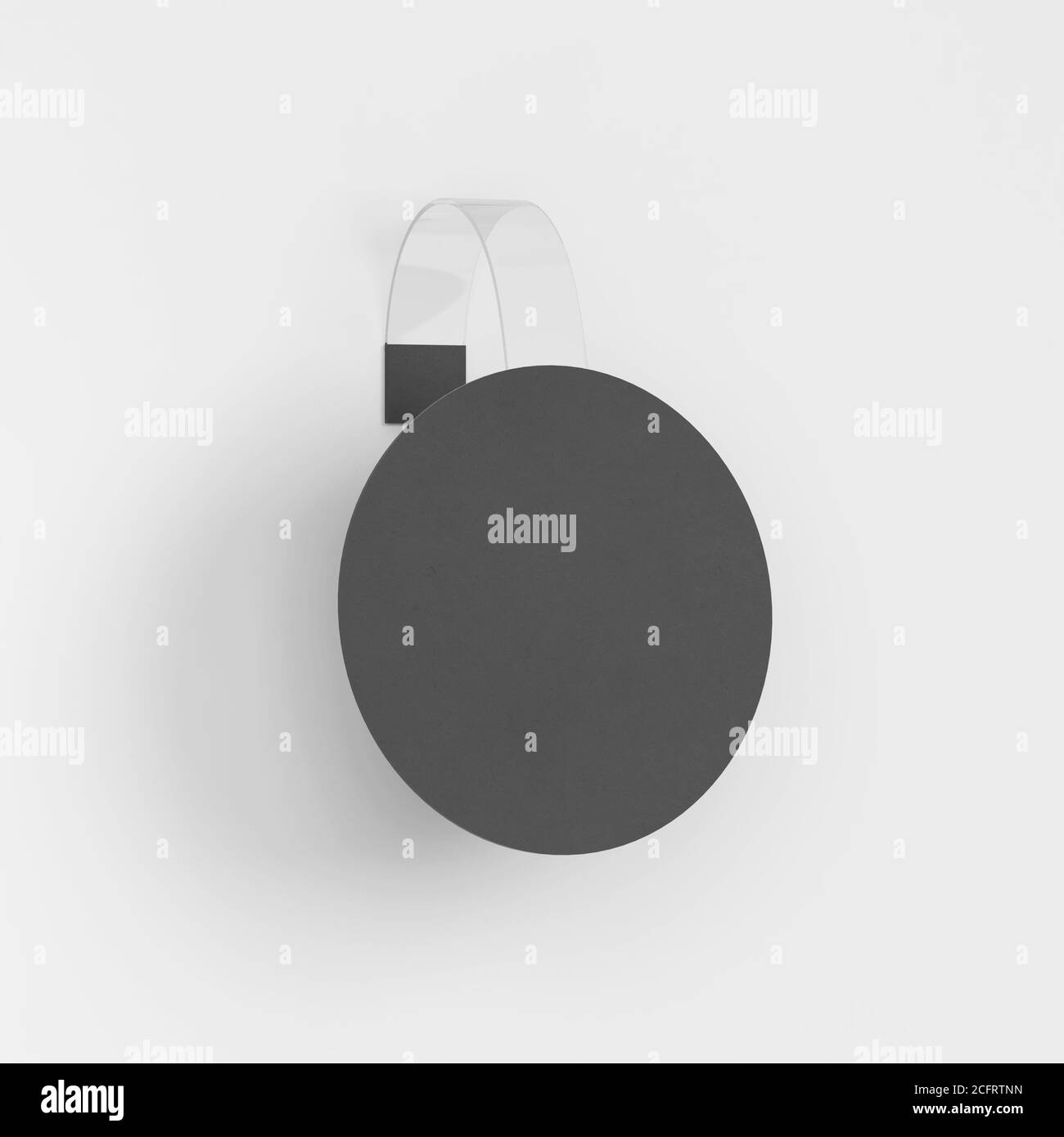 Blank wobbler tag mockup. 3d illustration on gray background Stock ...