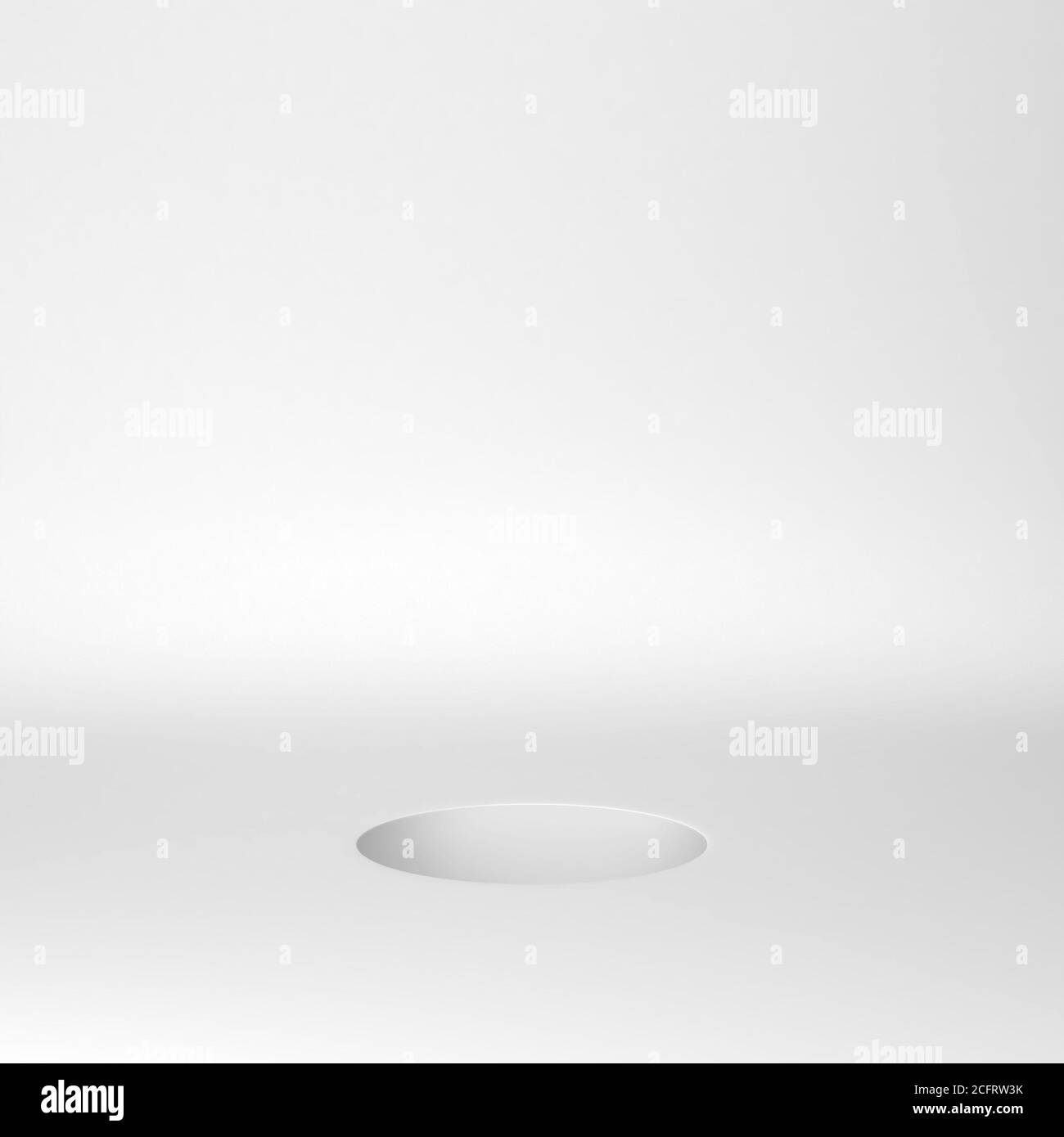 Circle hole in a floor. Minimal scene. 3d illustration Stock Photo - Alamy