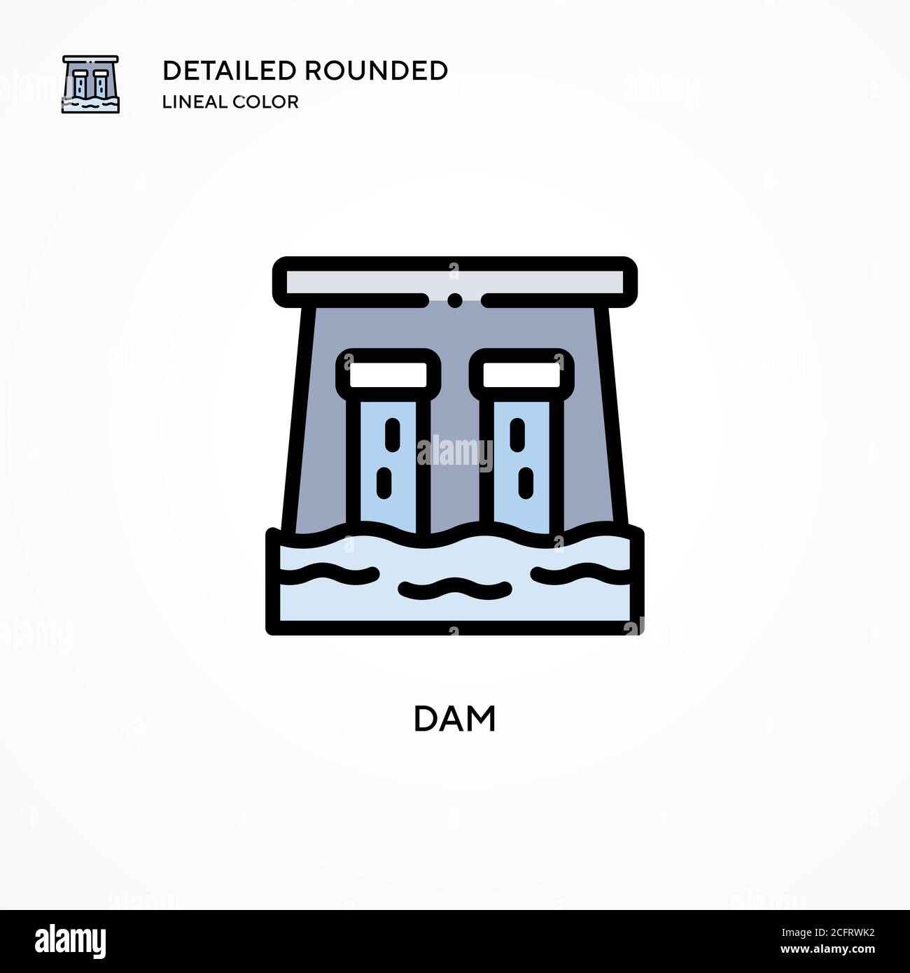 Dam vector icon. Modern vector illustration concepts. Easy to edit and ...