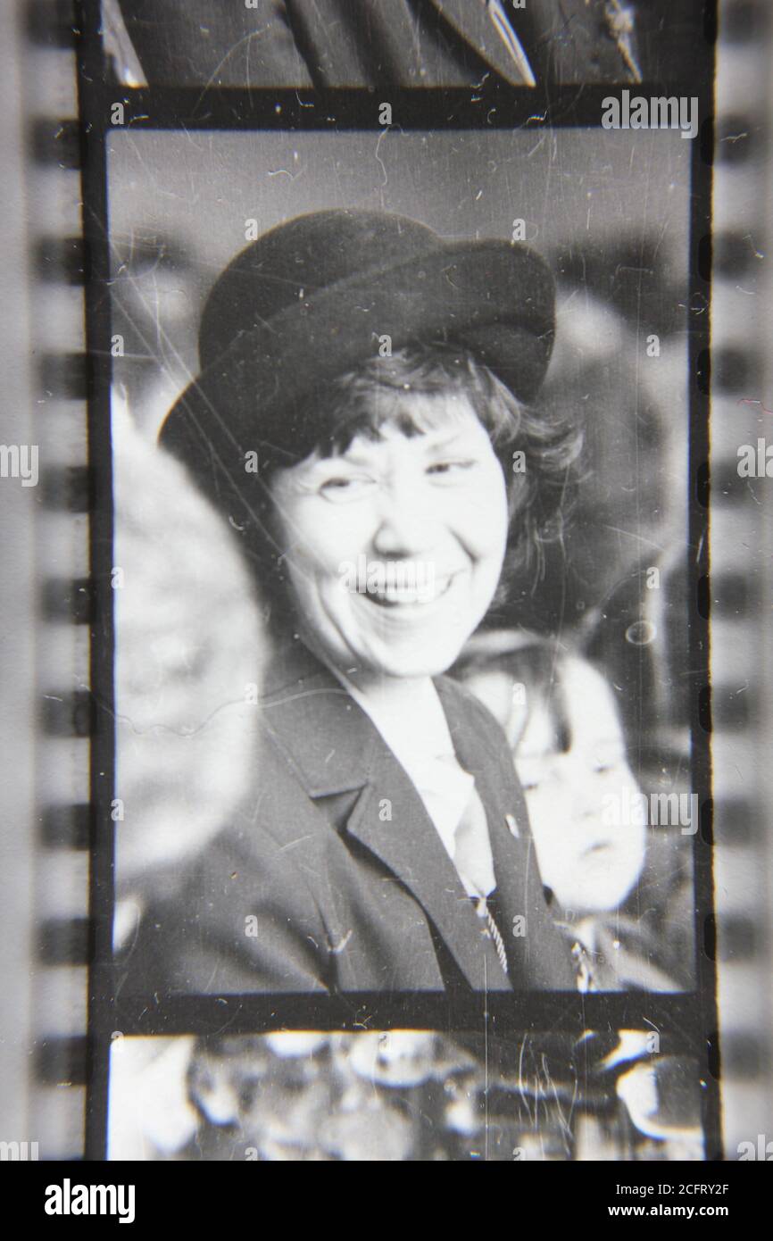 Fine 1970s vintage black and white photography of a beautiful happy ...