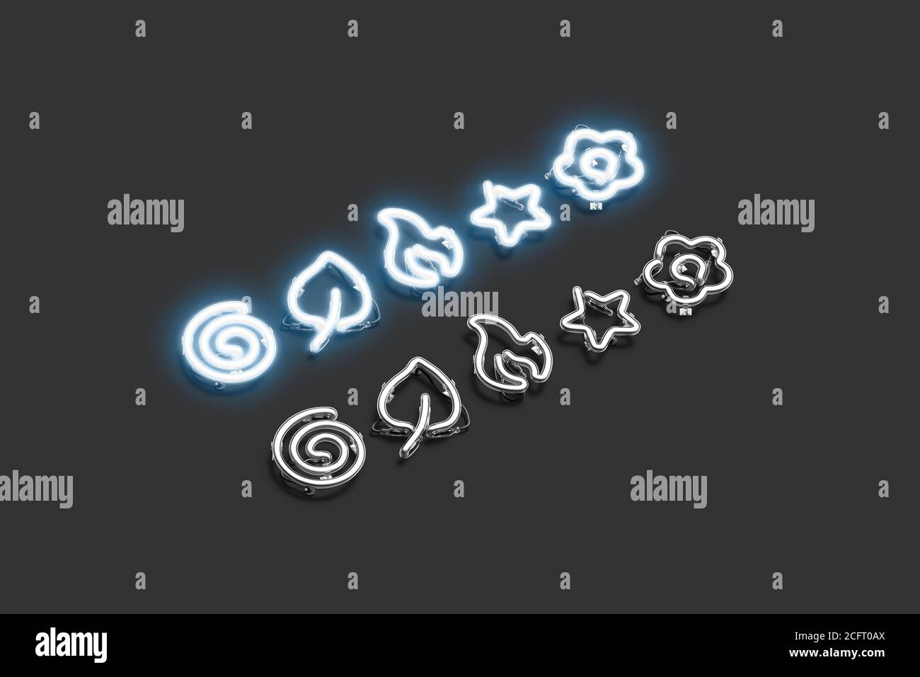 Decorative weather neon symbol sign mock up Stock Photo - Alamy