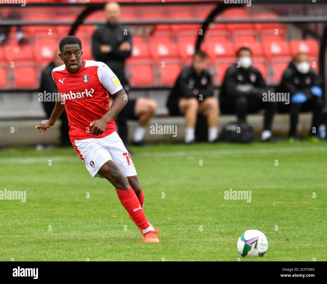 Wes Harding (19) of Rotherham United passes the ball Stock Photo - Alamy