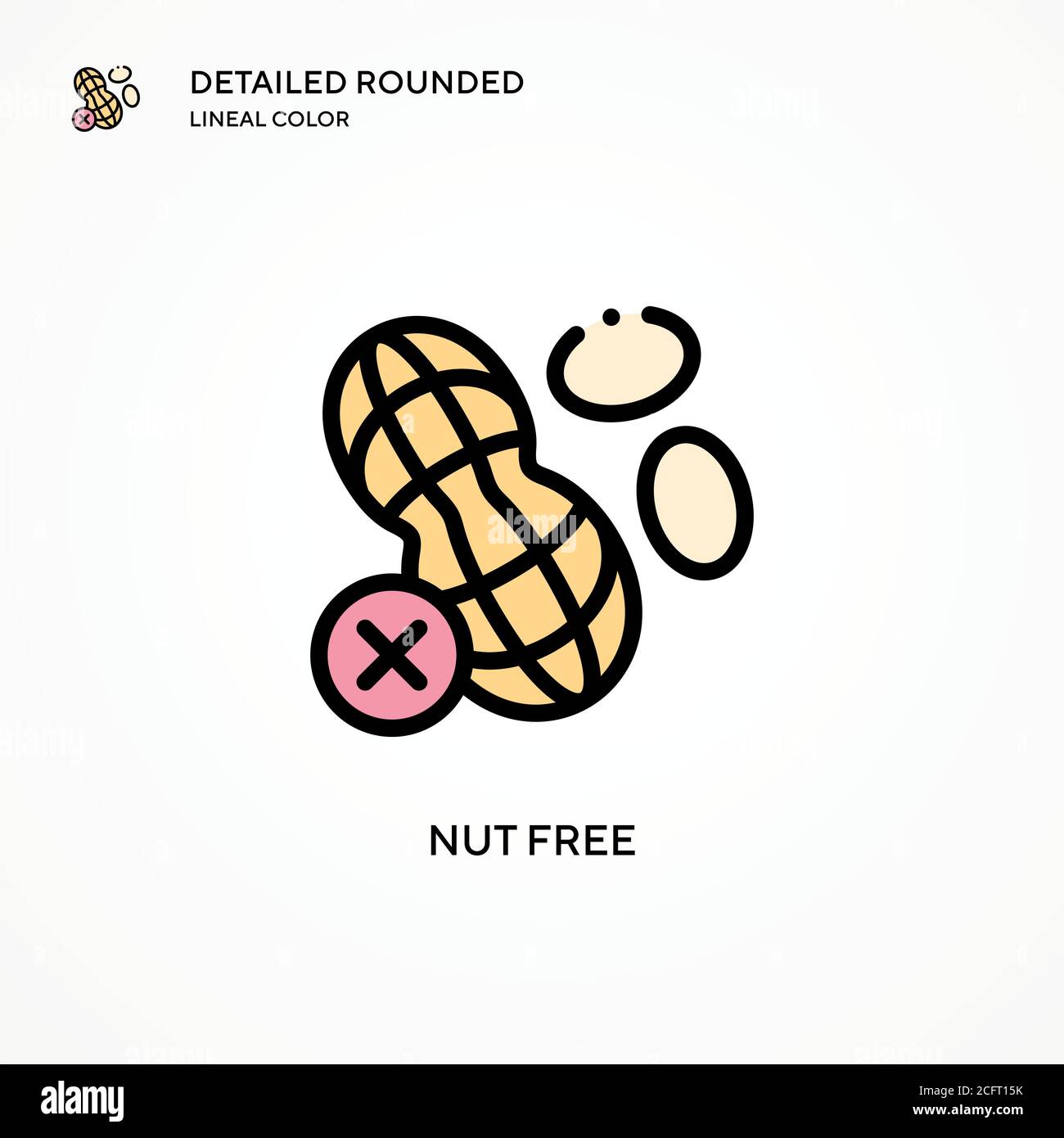 Nut free vector icon. Modern vector illustration concepts. Easy to edit ...