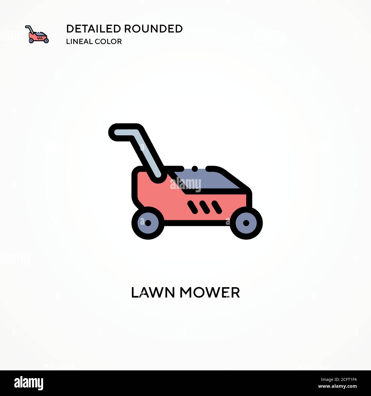 Lawn mower vector icon. Modern vector illustration concepts. Easy to ...