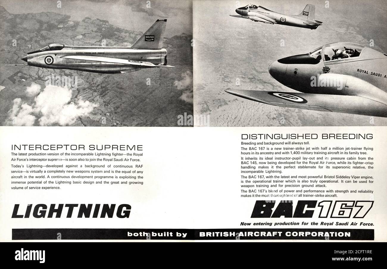 Vintage advertisement for the British Aircraft Corporation featuring ...