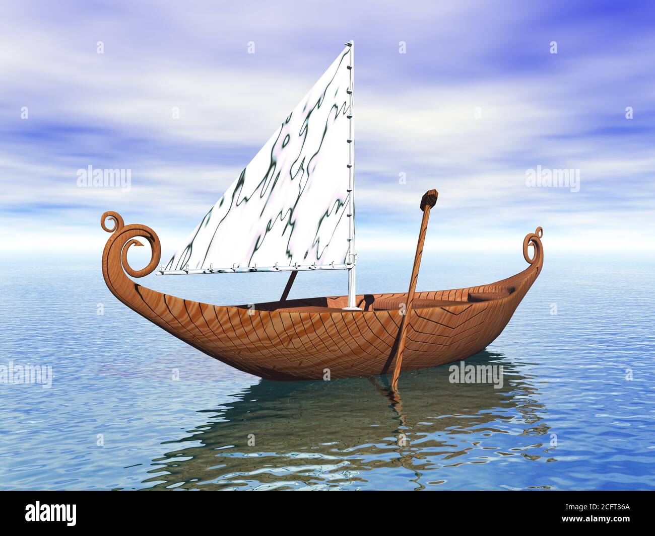Phantasie boat on water Stock Photo - Alamy