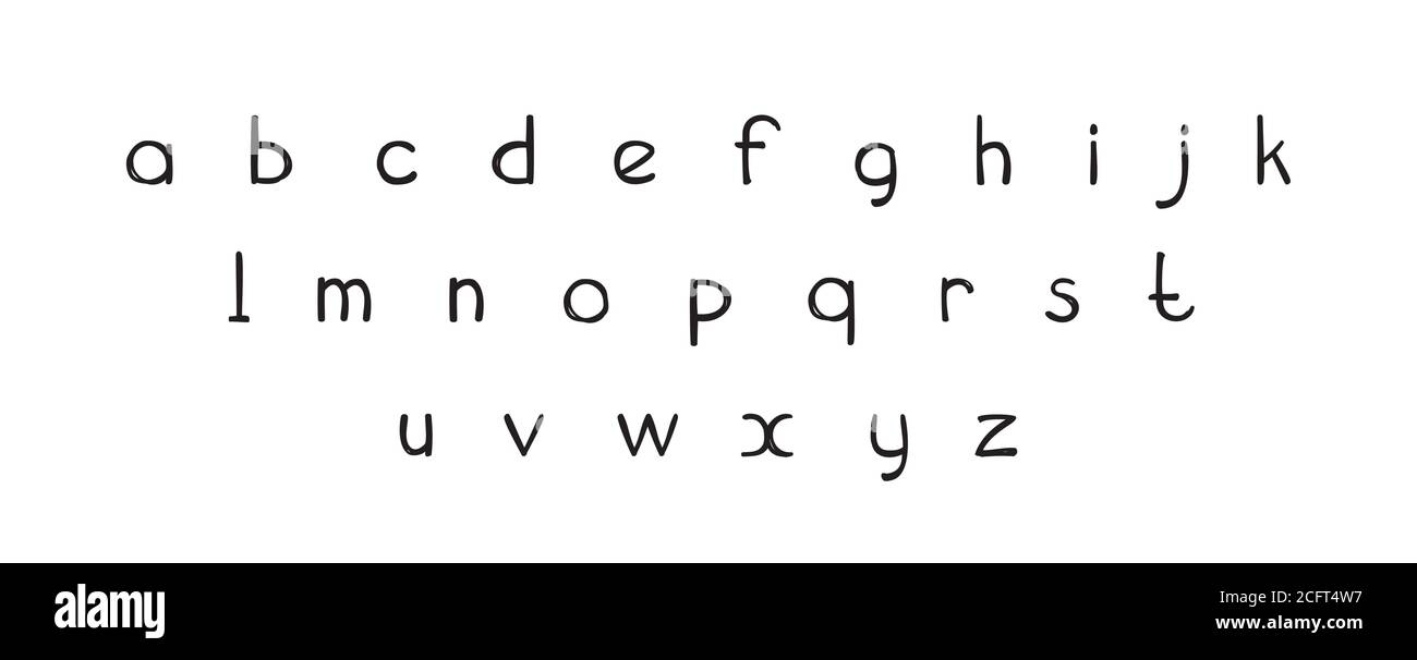 Font decorative hand drawn ABC lettering, alphabet vector letters ...