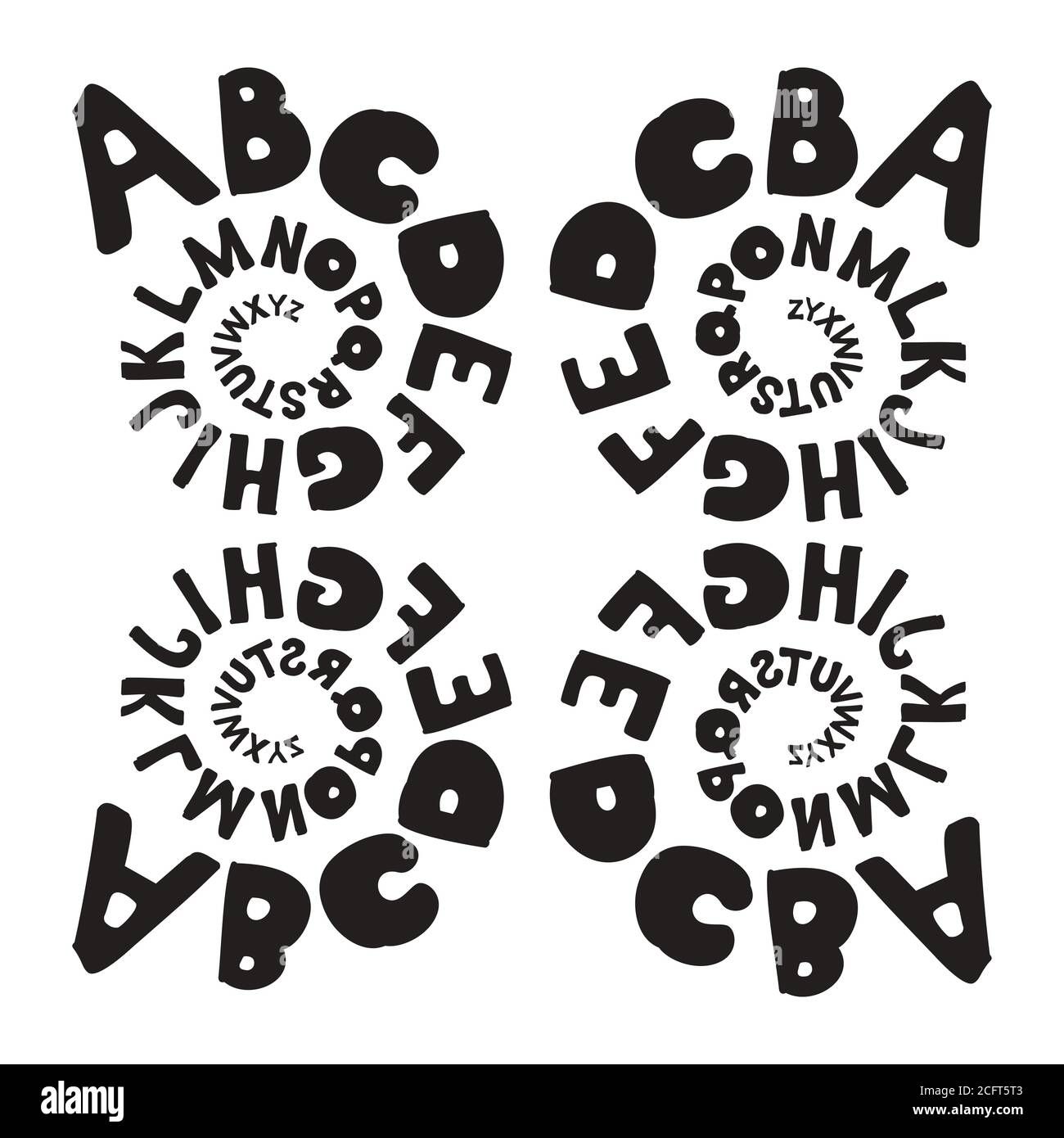 Alphabet spiral isolated pattern. Letter vector illustration. Pattern ...