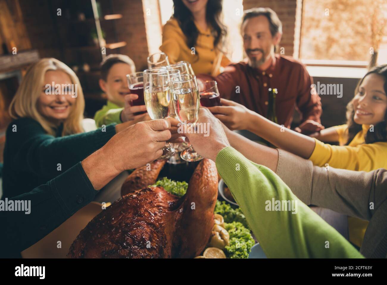 Portrait of nice attractive cheerful family small little kids gathering ...