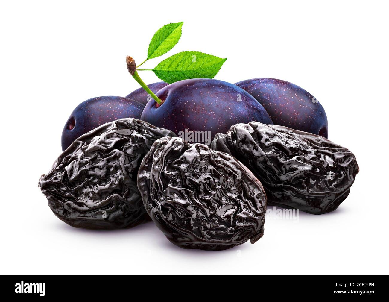 Prunes isolated on white background with clipping path Stock Photo - Alamy