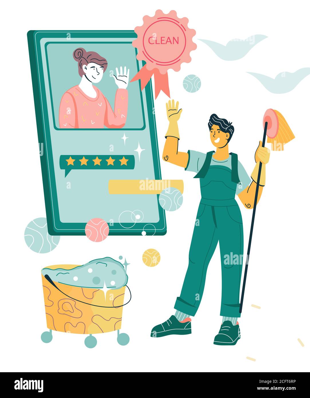 Cleaning staff cartoon hi-res stock photography and images - Alamy