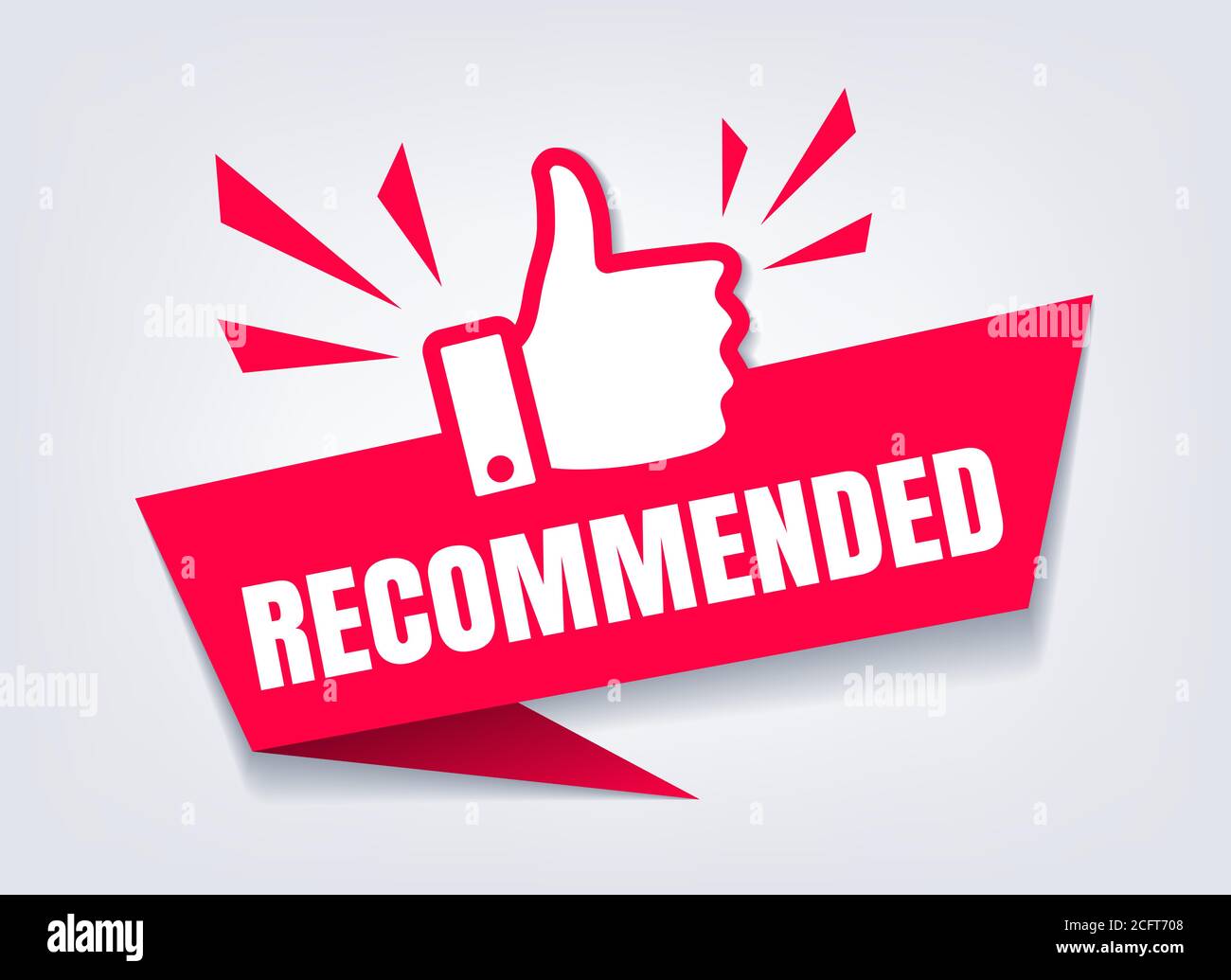 Recommended with thumb up sign Stock Vector Image & Art - Alamy