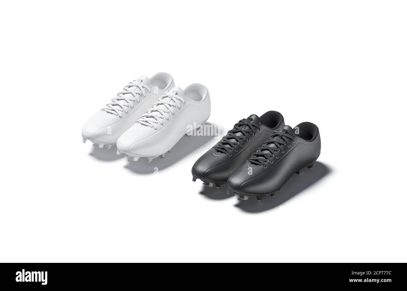 Blank black and white soccer boots pair mockup set, isolated Stock ...