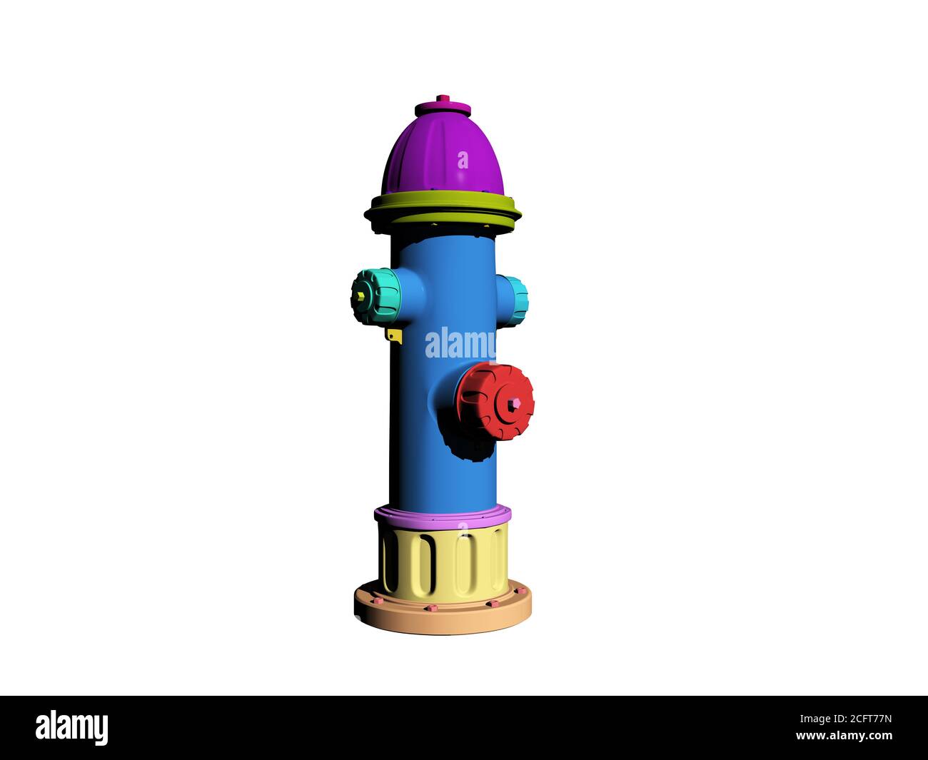 Red and blue fire hydrant Cut Out Stock Images & Pictures - Alamy