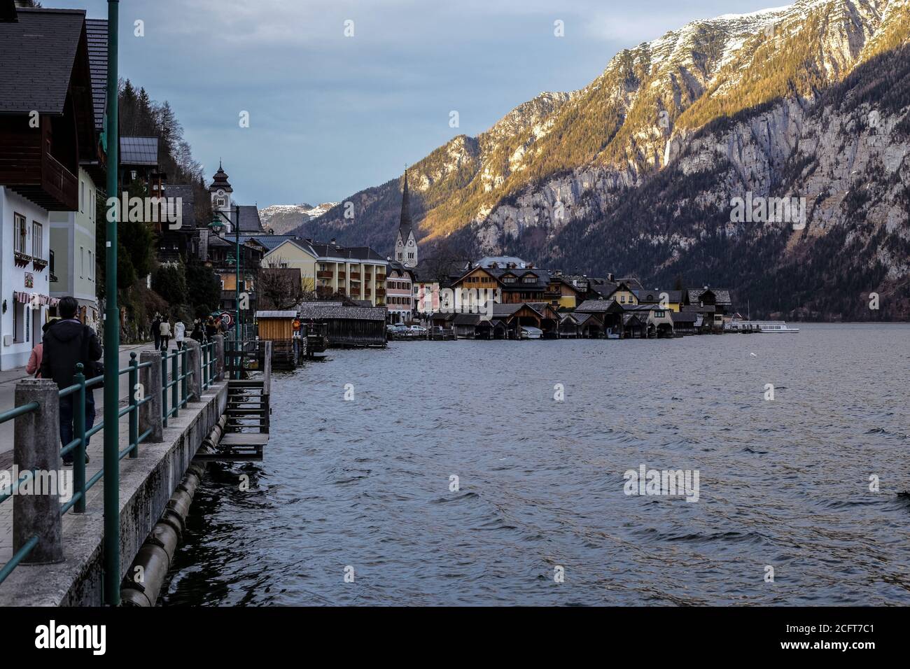 Hallstatt, Austria - March 4, 2017: View of Tourists Sightseeing and ...
