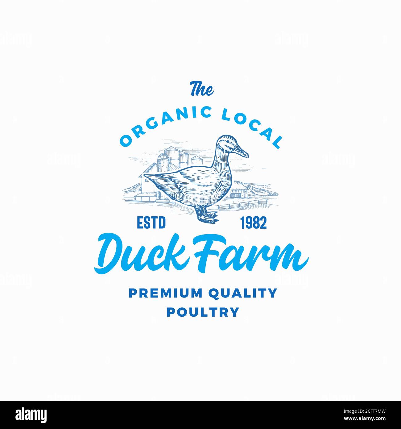 The Organic Poultry Farm Abstract Vector Sign, Symbol or Logo Template ...