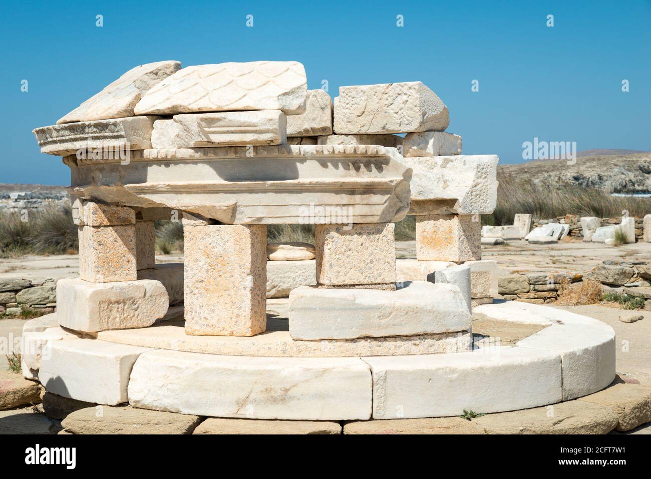 Agora of the Competaliasts, Delos, Cyclades, Greece Stock Photo - Alamy