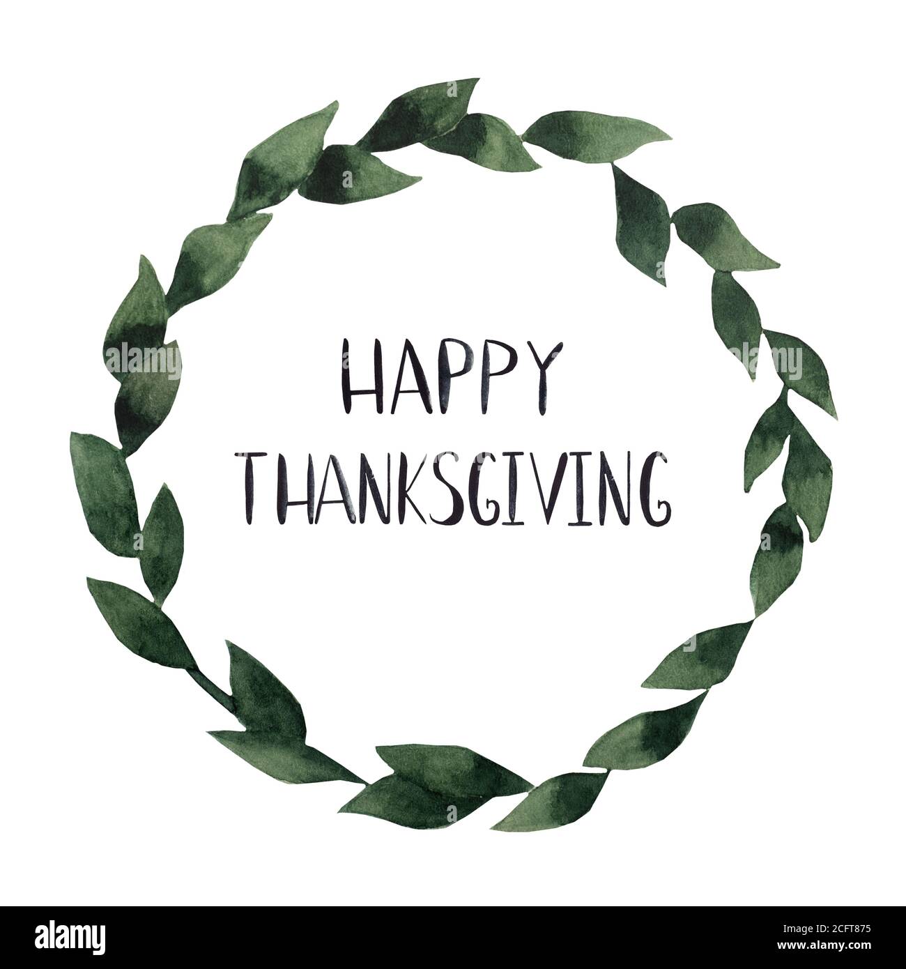 Happy Thanksgiving. Inscription on the background of a wreath ...