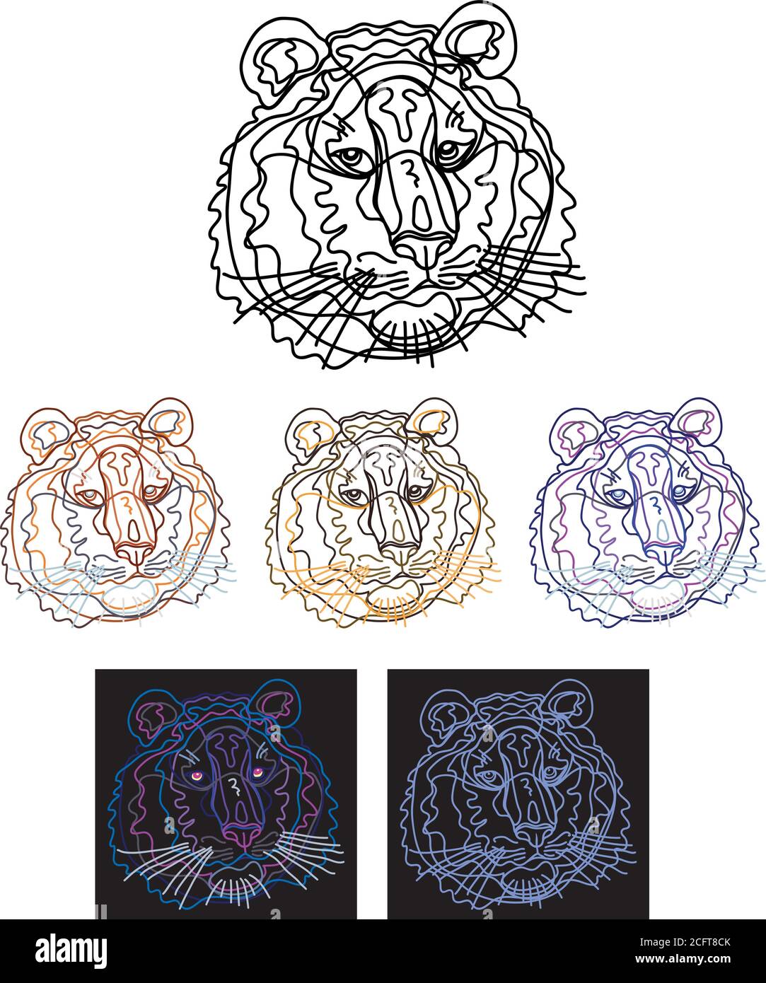 Geometric Tiger Drawing