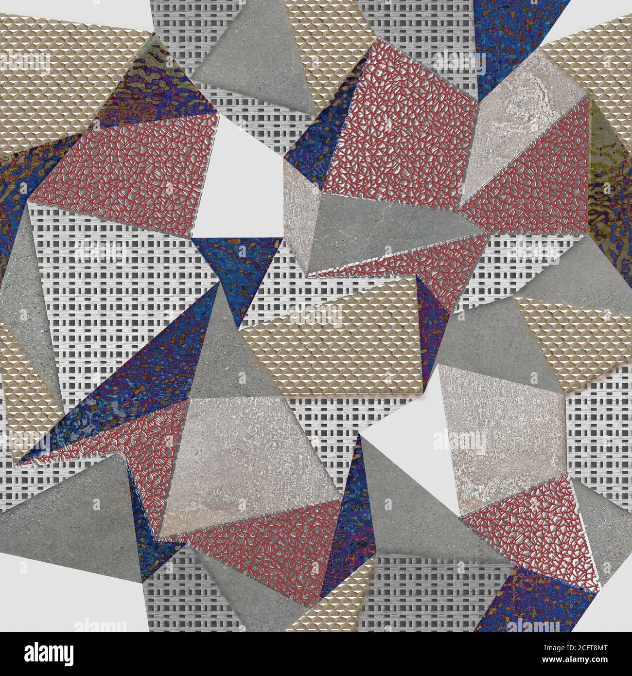 triangle geometric art for fabric.colorful tiles design Stock Photo - Alamy