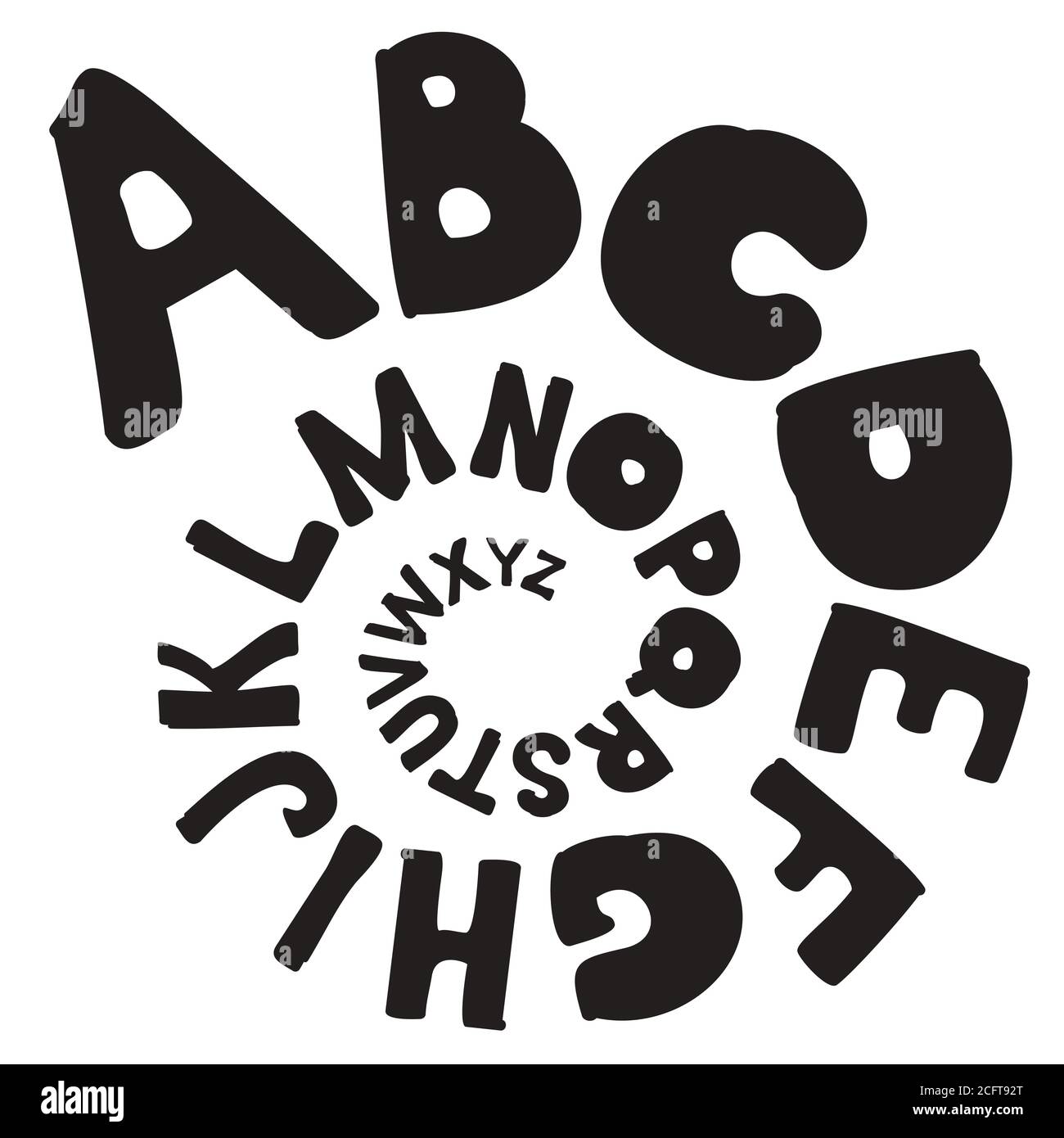 Alphabet spiral isolated pattern. Letter vector illustration. Pattern ...