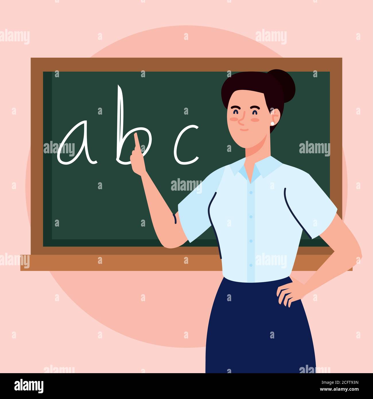 woman teacher with chalkboard in classroom Stock Vector Image & Art - Alamy
