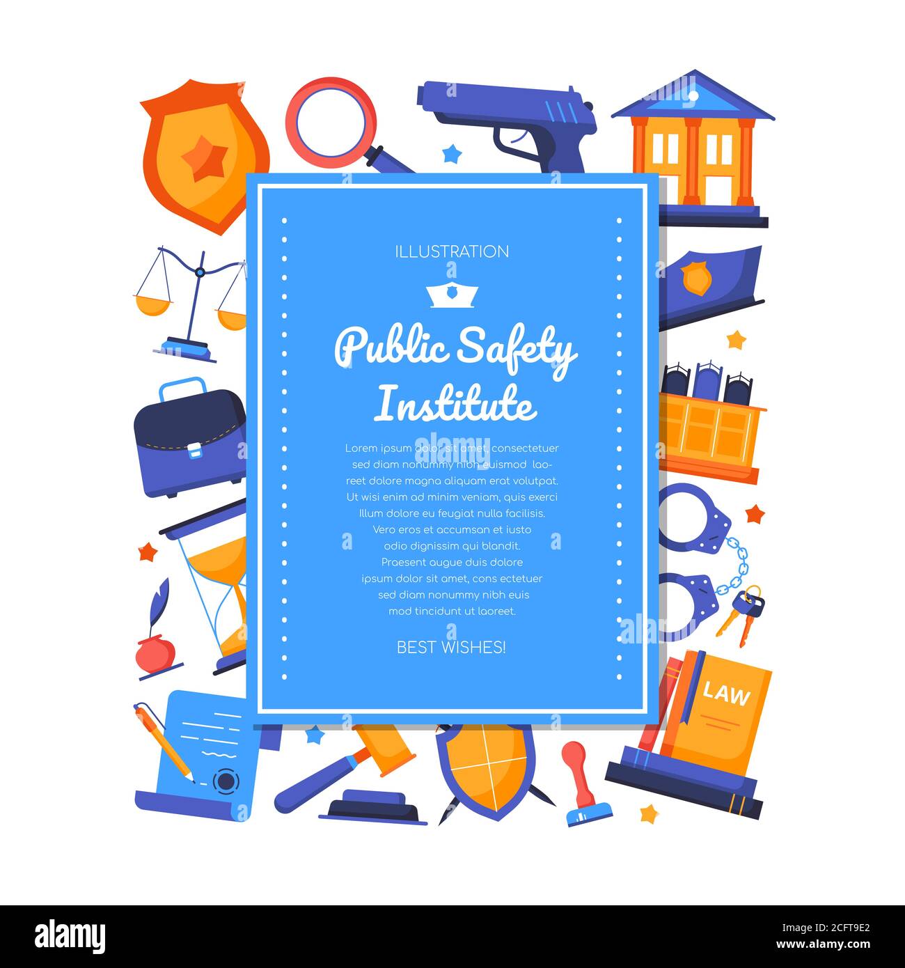 Public safety institute - vector flat design style banner Stock Vector ...