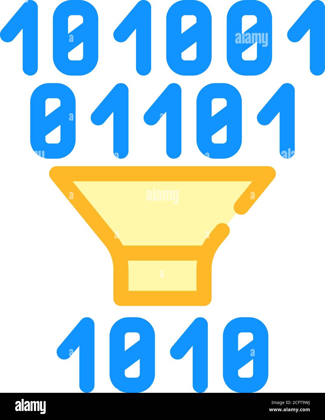 Binary Code Filtration Color Icon Vector Illustration Stock Vector Image And Art Alamy