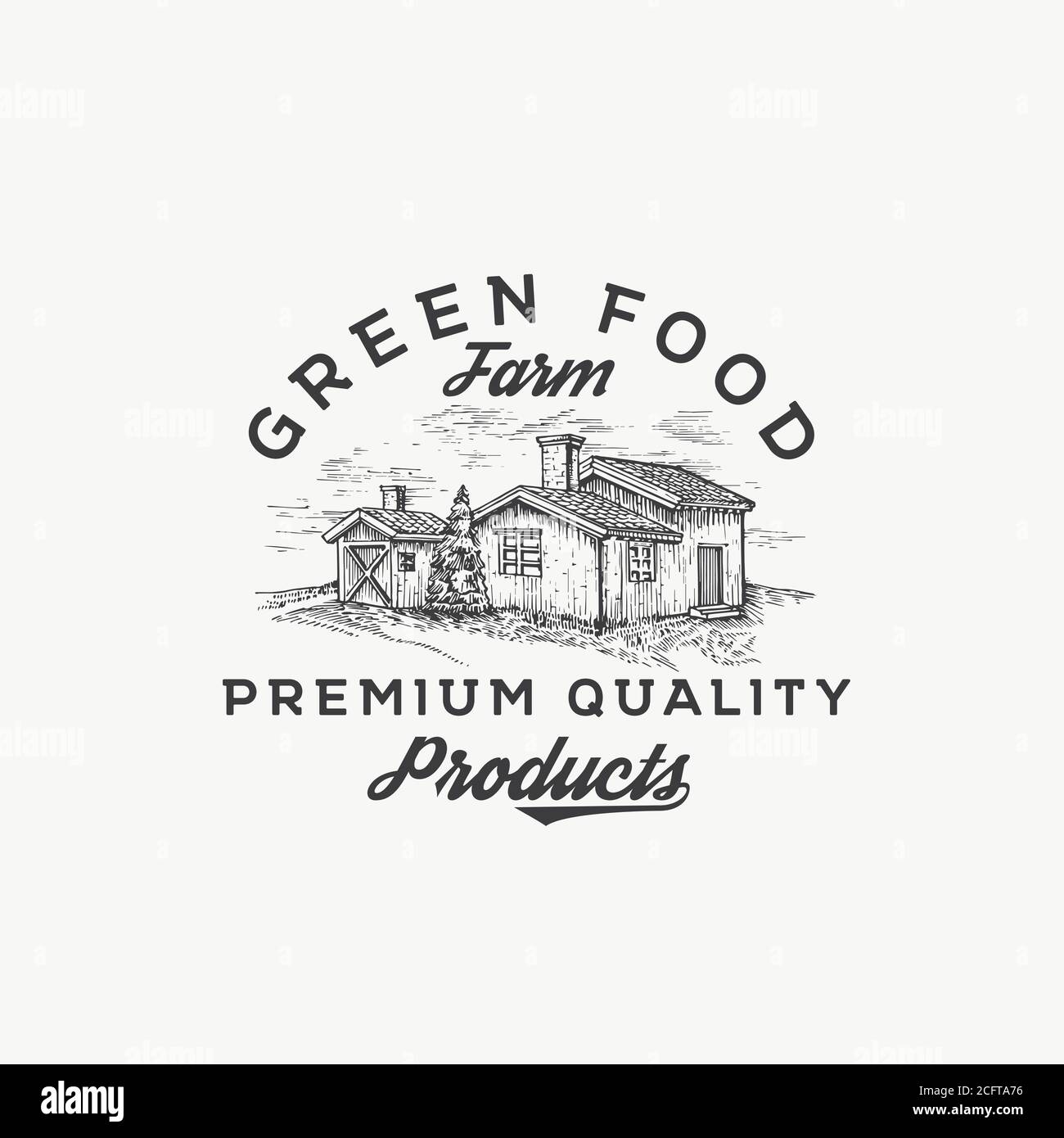 Green Food Farm. Abstract Vector Sign, Symbol or Logo Template. Farm ...