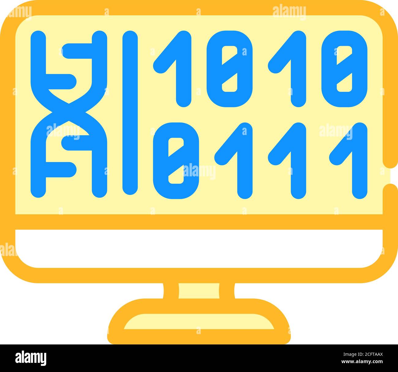 generating protein cell using computer code color icon vector ...