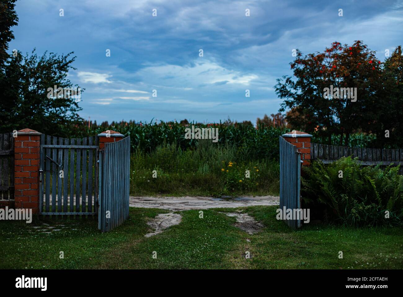 Open traditional wooden farm gate hi-res stock photography and images ...