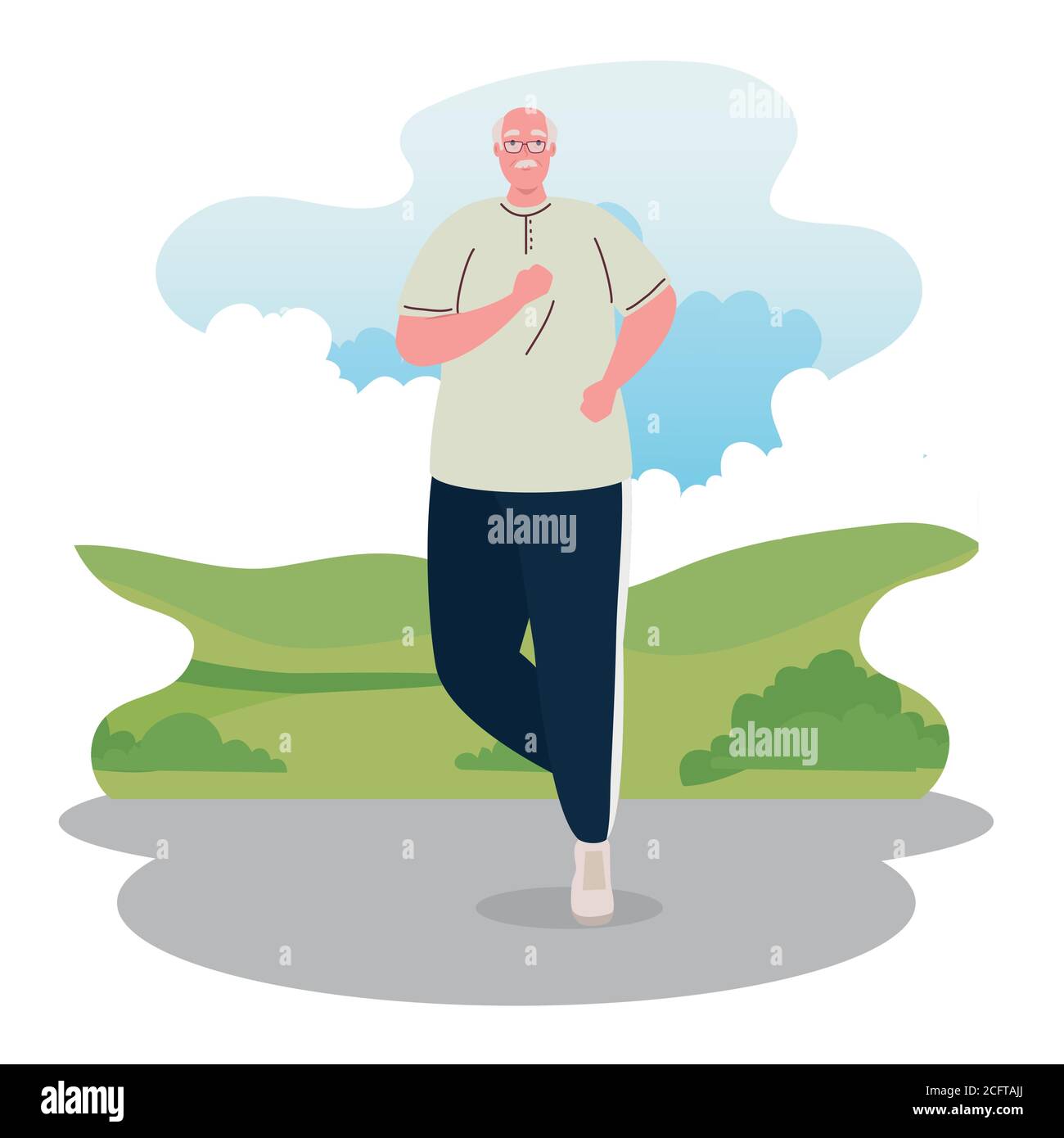 Active senior man running Stock Vector Images - Alamy