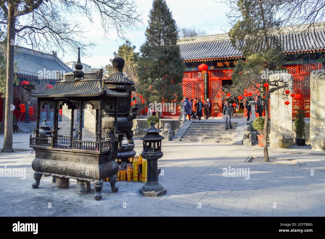 Beijing / China - February 2, 2014: Fayuan Temple (Temple of the Origin ...