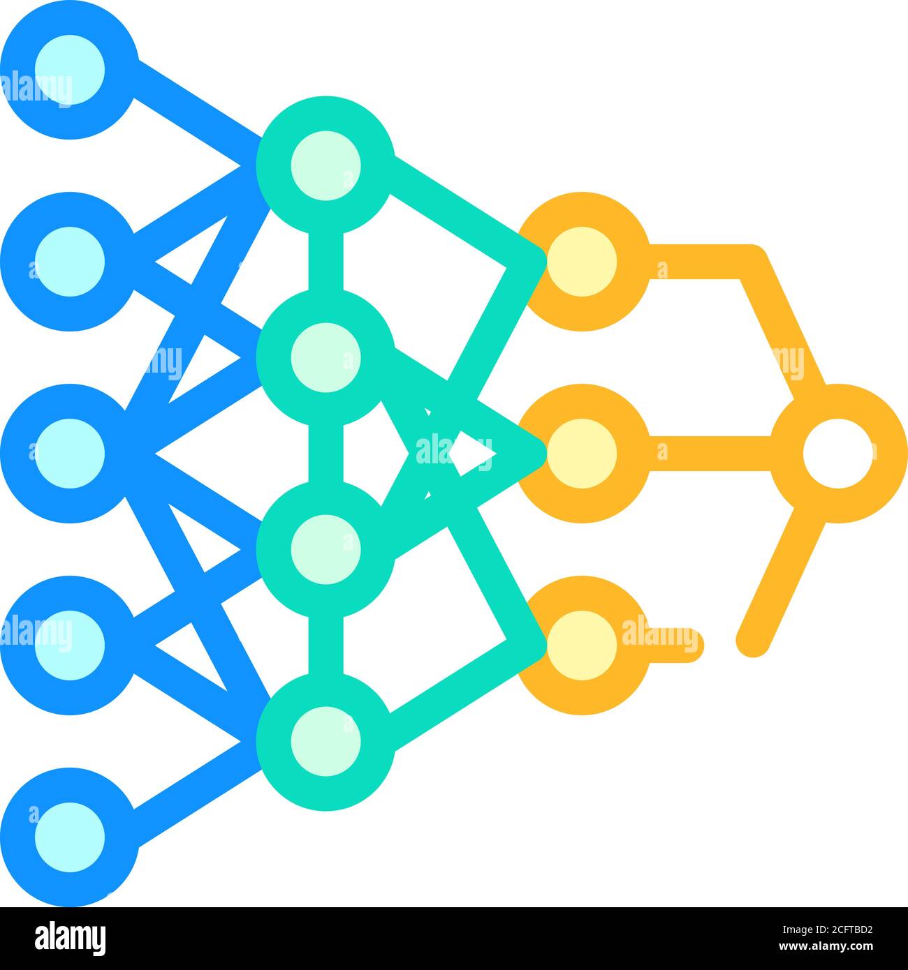program hierarchy artificial intelligence color icon vector ...