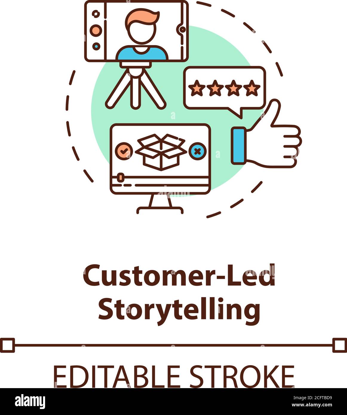 Customer-led storytelling concept icon Stock Vector Image & Art - Alamy