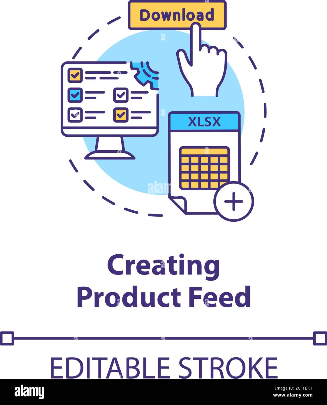 Creating product feed concept icon Stock Vector Image & Art - Alamy