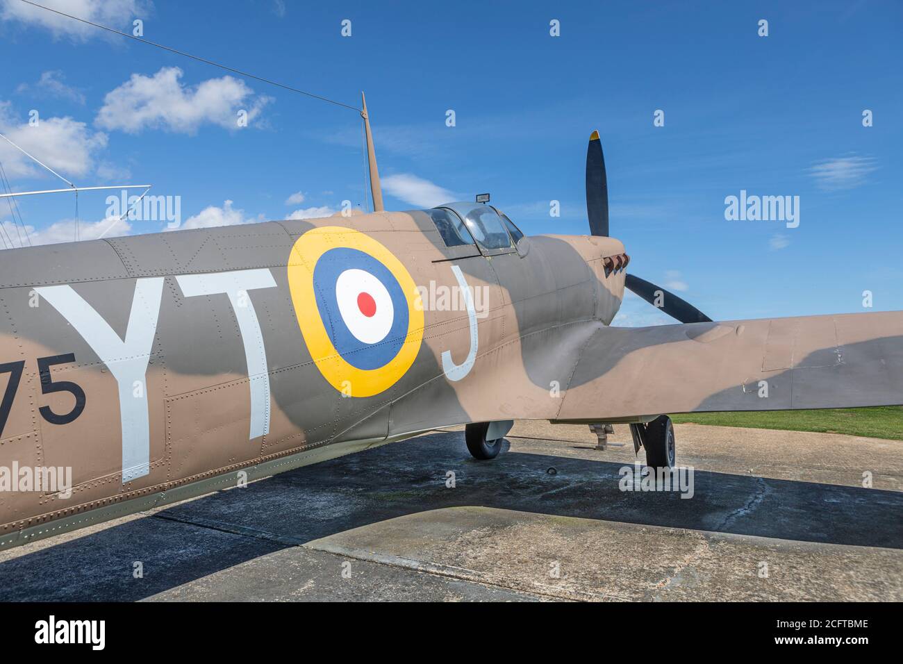 A Spitfire at the Battle of Britain Memorial, Capel-le Ferne, Kent ...