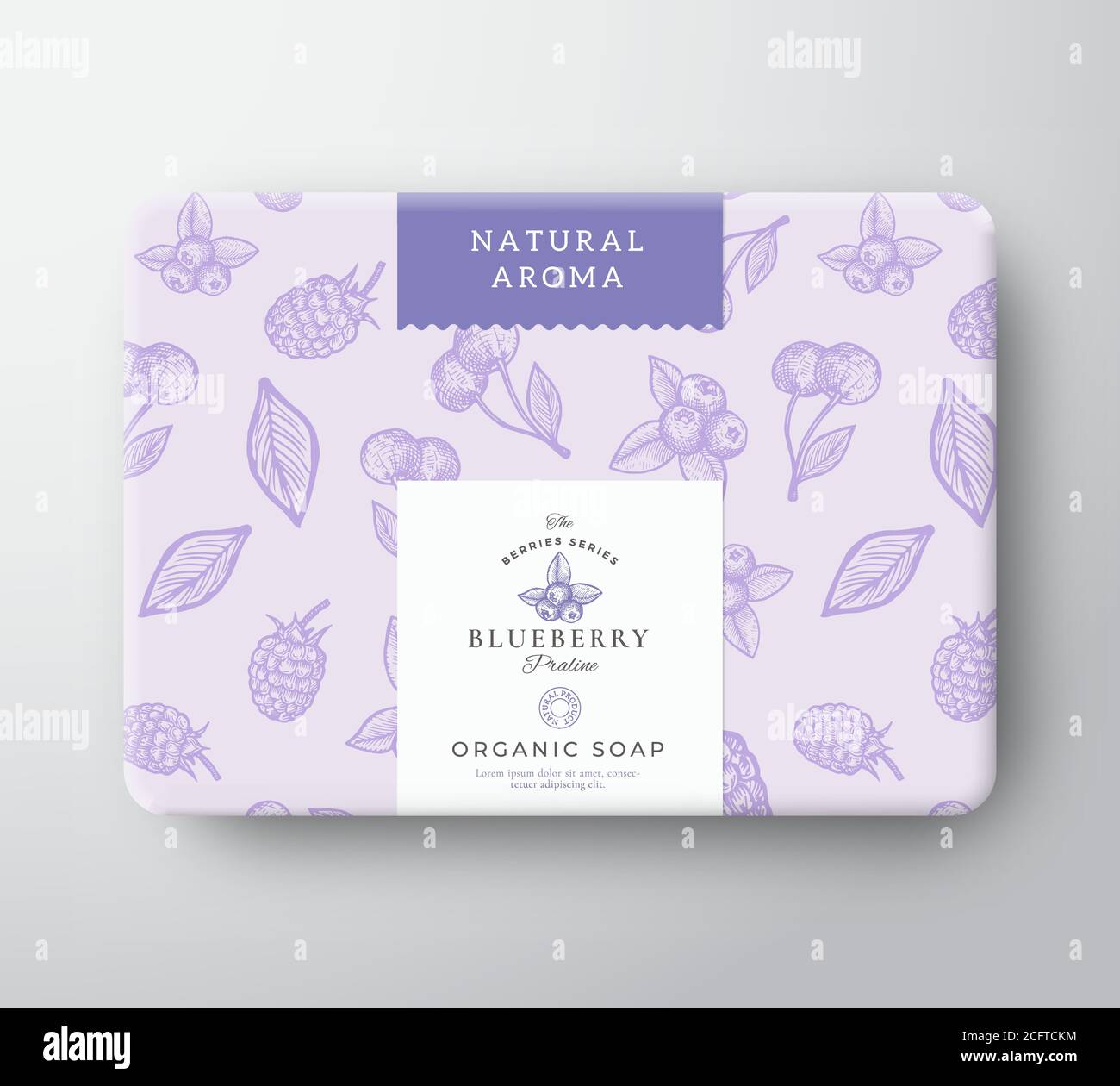 Blueberry Bath Soap Cardboard Box. Abstract Vector Wrapped Paper ...