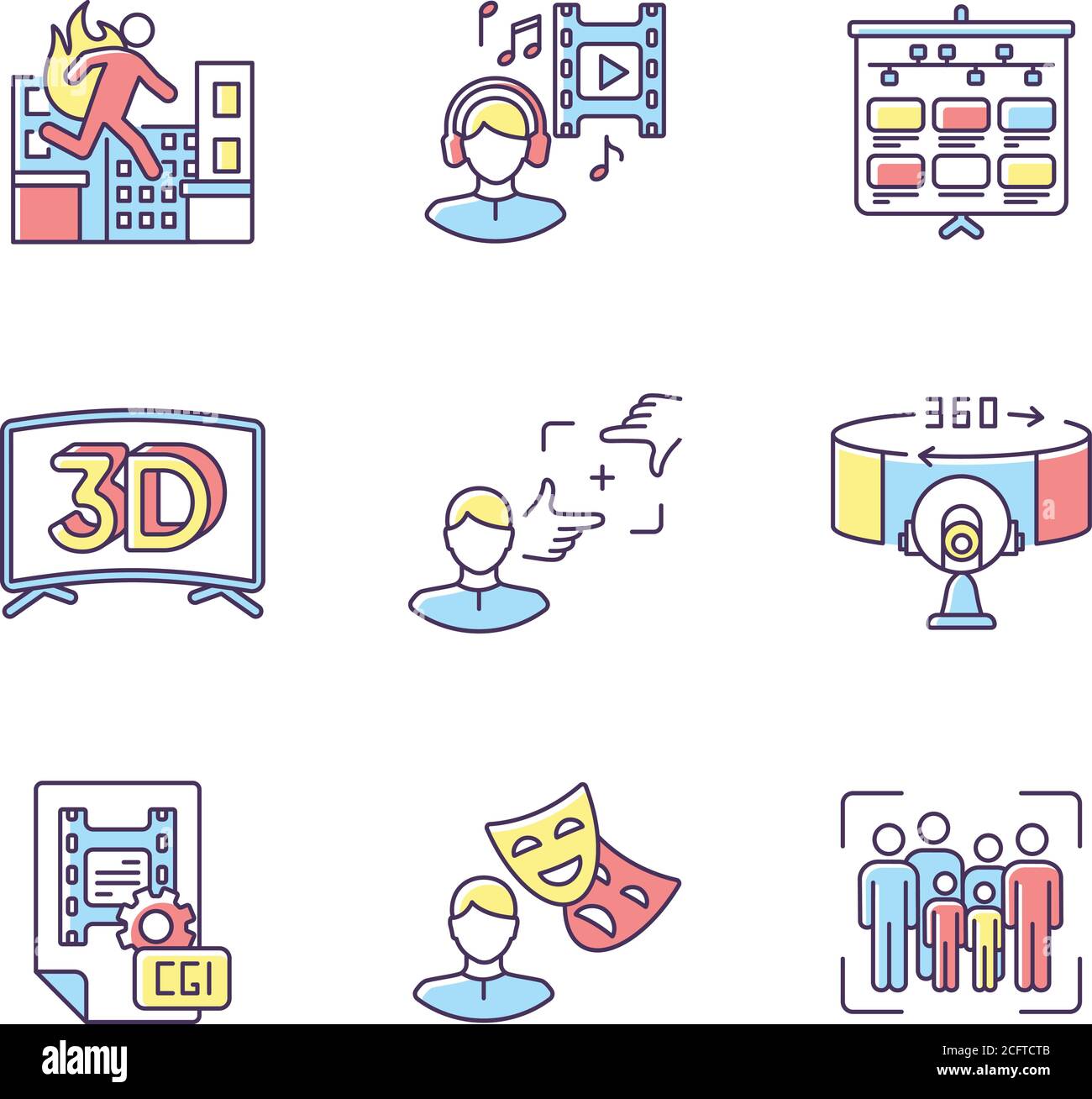 3d cinema and crowd Stock Vector Images - Alamy