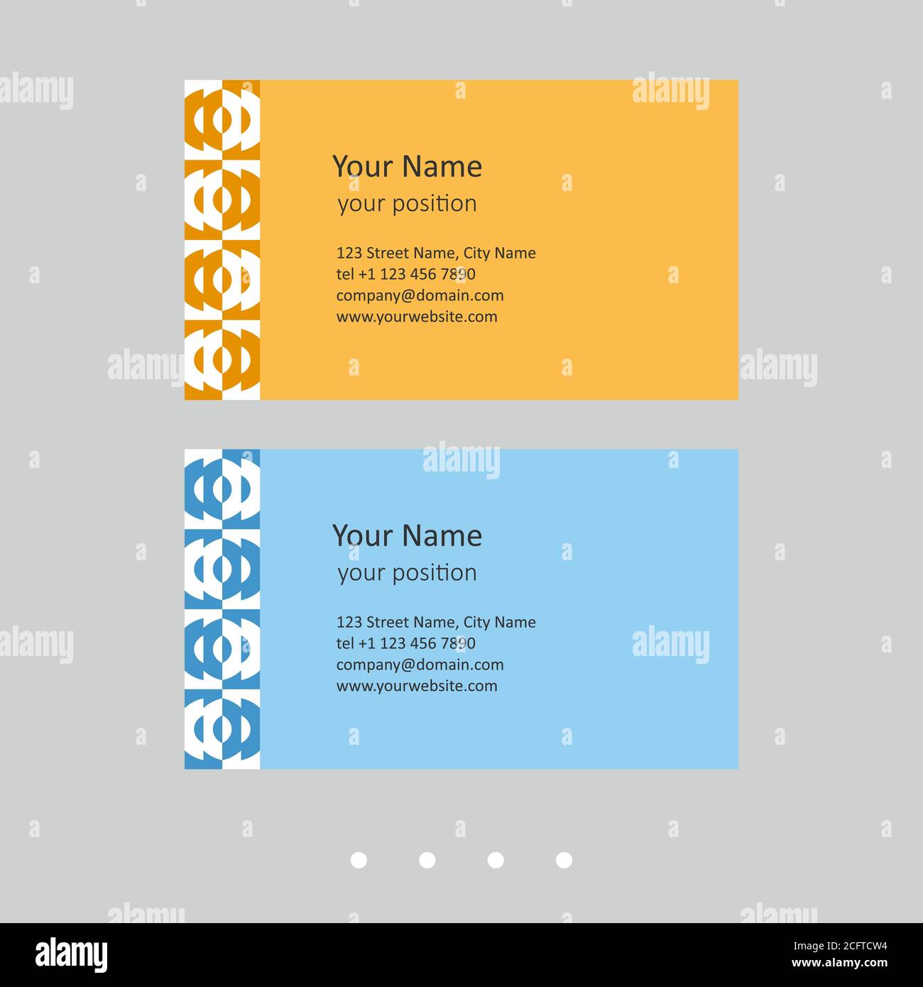 Simple business card template. Retro geometric style and two attractive ...