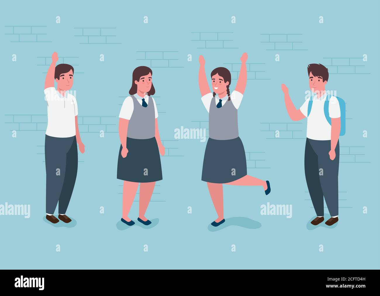 group of cute students happy Stock Vector Image & Art - Alamy