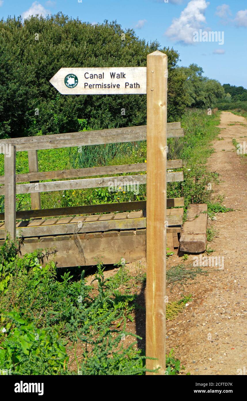 A fingerpost and footbridge on the Canal Walk by the old North Walsham ...