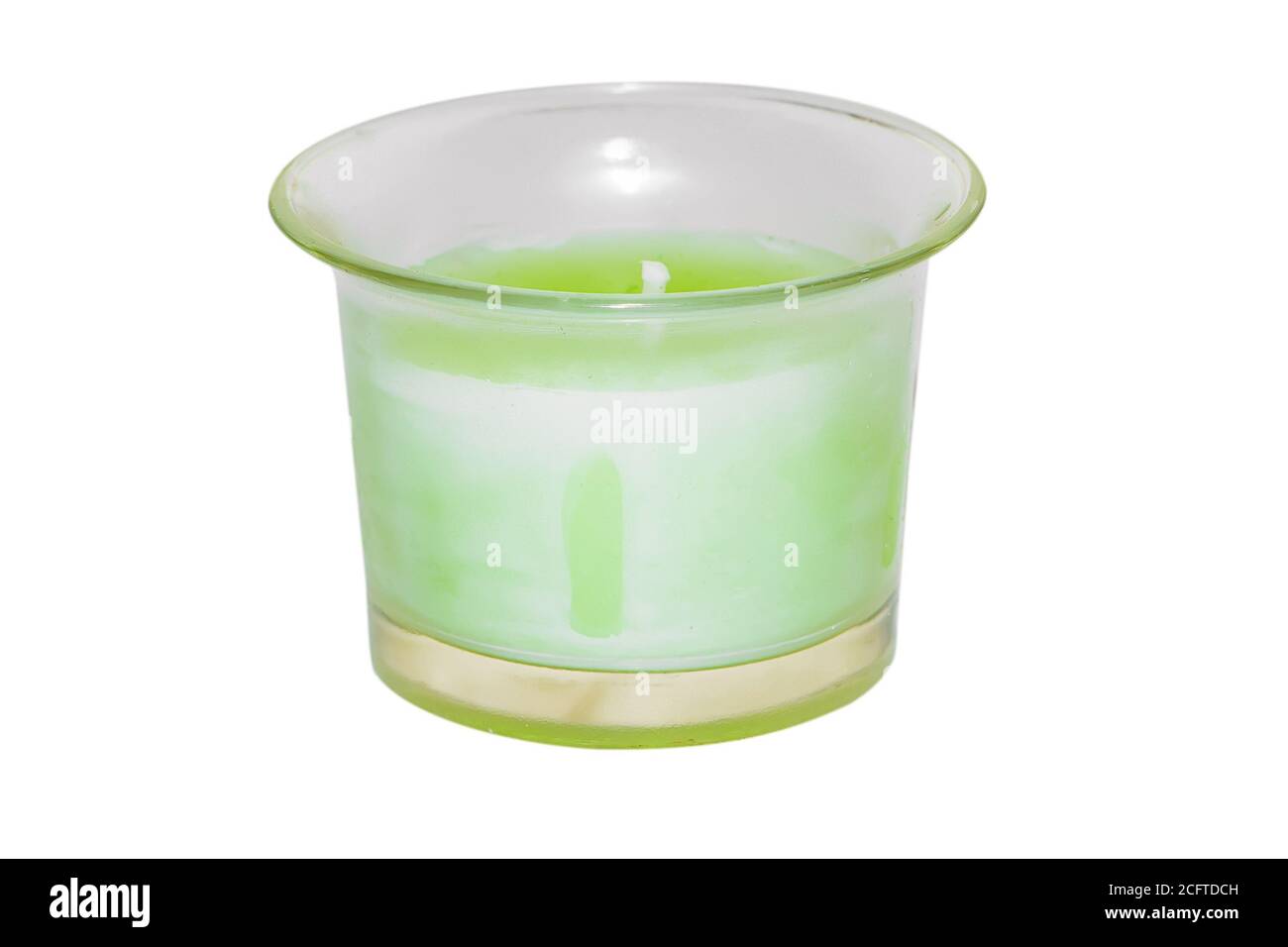 Aroma candle in a glass candlestick isolated on white background Stock ...