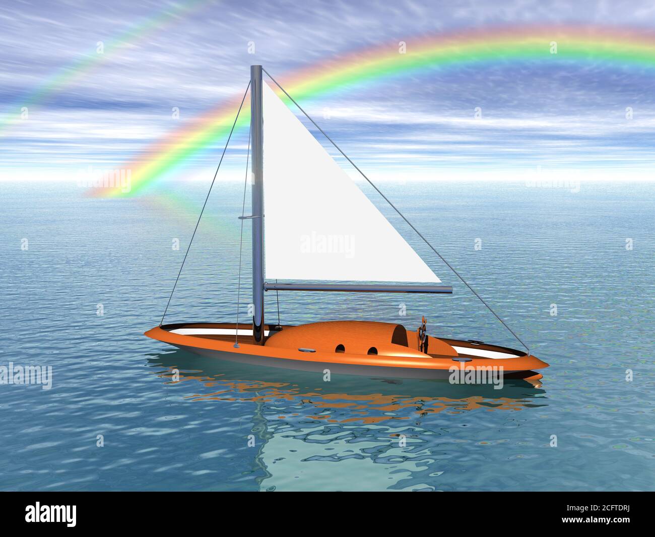 Segelboot im Wasser Stock Photo - Alamy